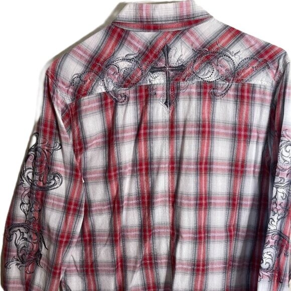Pop Icon Buckle | Shirts | Mens Pop Icon Buckle Long Sleeve Embroidered ...